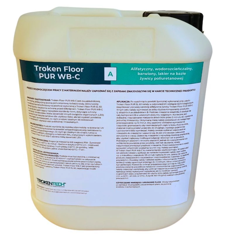 Troken Floor PUR WB-C żywica poliuretanowa w wielu kolorach - TrokenTech